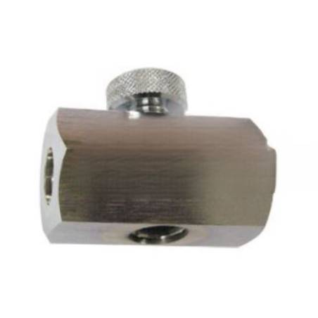 High pressure 3-way block 1/4" female BSP with bleed - DIVEAVENUE