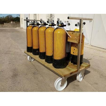 Giant diving tanks transport trolley