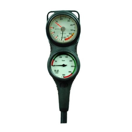 0-350bar pressure gauge and 0-80m depth gauge console