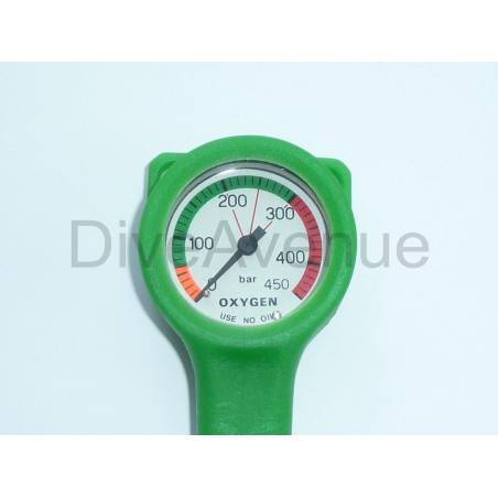 Oxygen Manometer 52mm slim 450 BAR - 15cm hose