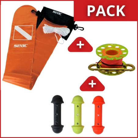 Parachute landing pack with lead weight and reel - Complete pack