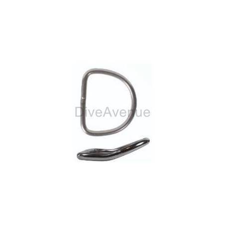 Stainless steel scuba D-ring bended 5cm x 5cm