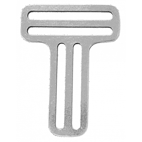 Stainless steel buckle for harnesses with 2 slots