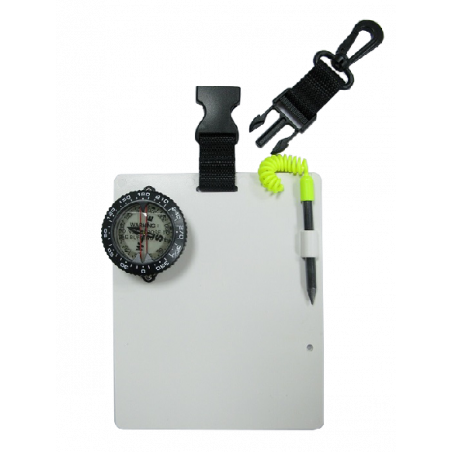 Diving slate 15cm x19cm with compass