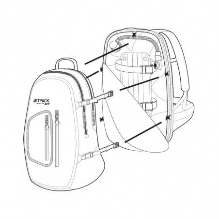 Travel diving Bc Oceanic Jetpack with integrated backpack